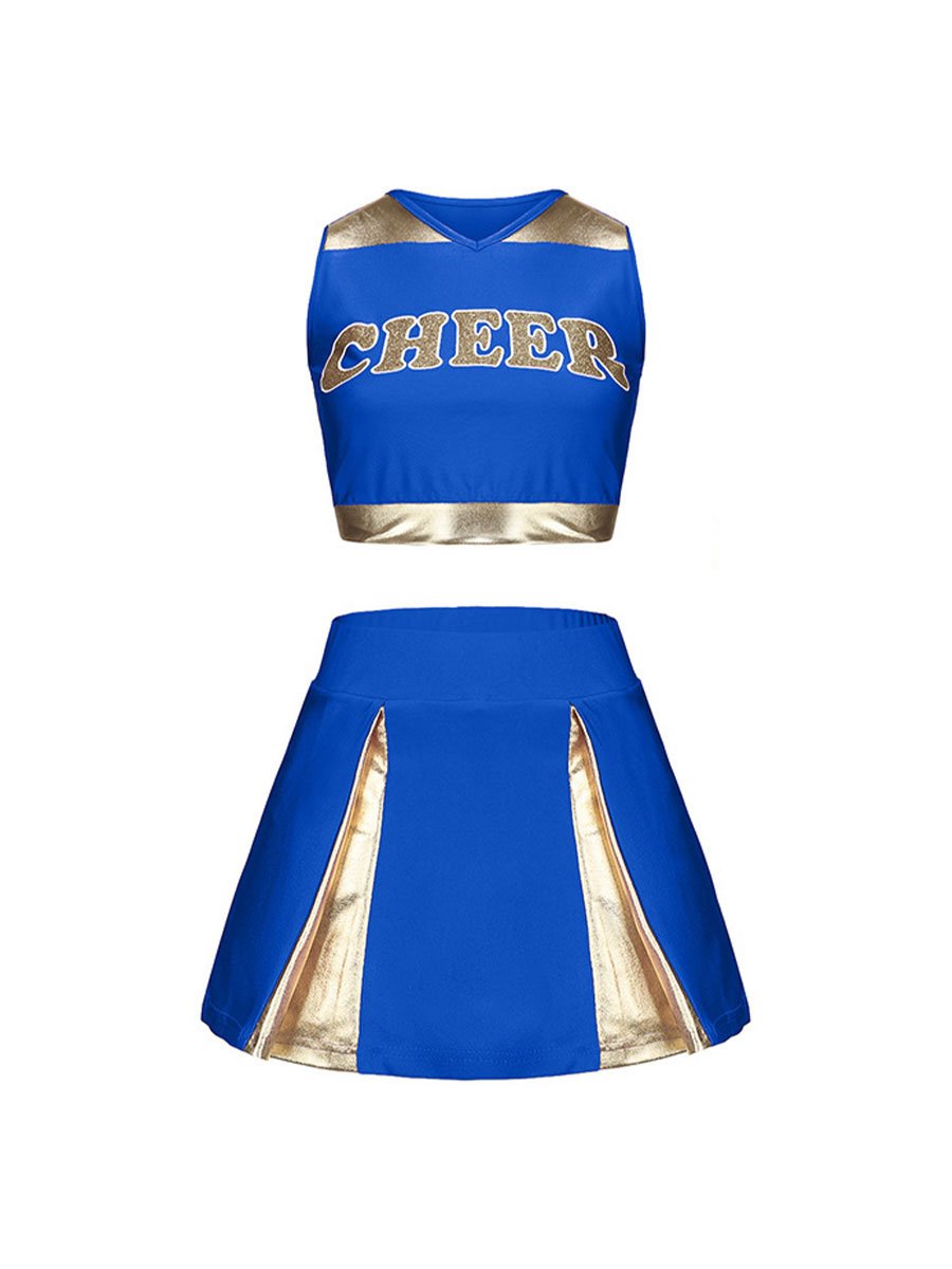 Naughty Cheer Metallic Skirt Set Yomorio