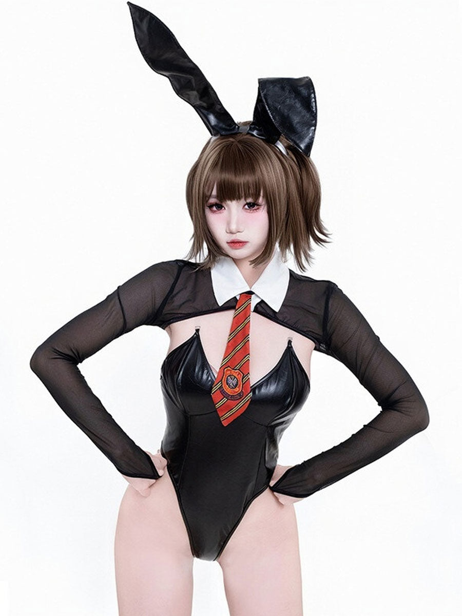 Sexy Bunny Costume PU Leather Bunny Girl Cosplay Outfit Playboy Bunny Suit for Adults – YOMORIO