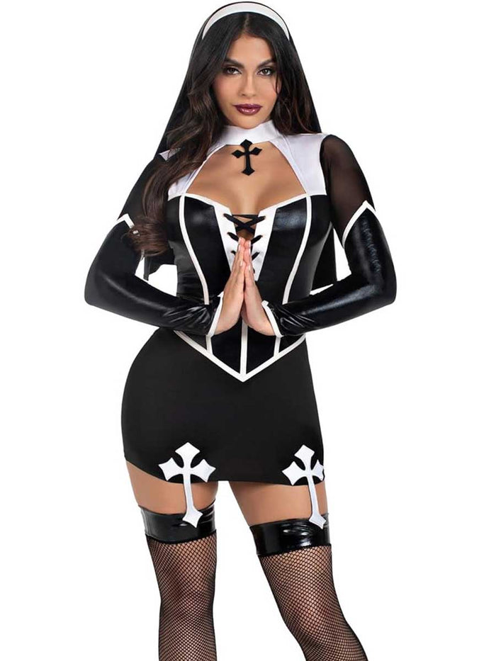 Scary Nun Habit Bodycon Dress Yomorio