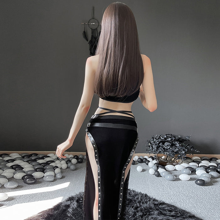 Yomorio High Slit Skirt Set 2 Piece Exotic Devil Cosplay Costume Cut O