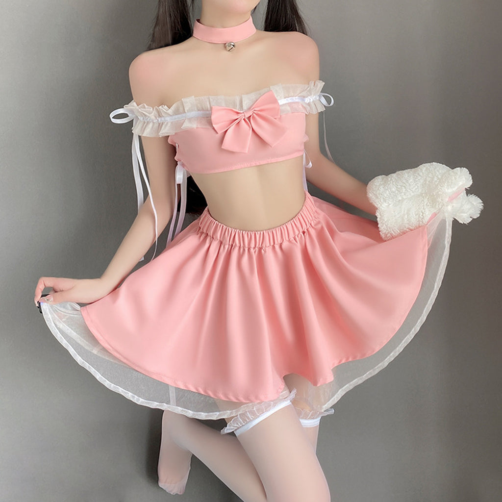 Yomorio Naughty Cat Girl Lingerie Set Pink Neko Outfit Anime Cosplay C