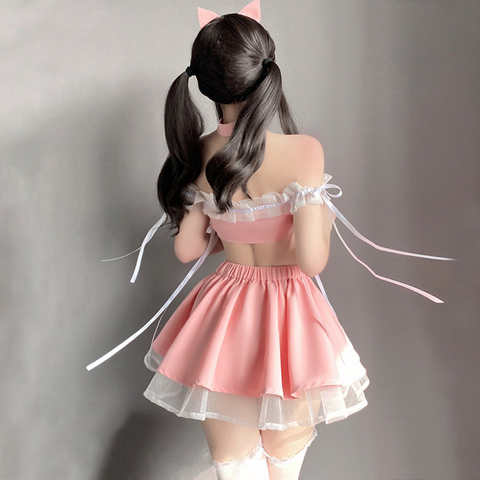 Yomorio Naughty Cat Girl Lingerie Set Pink Neko Outfit Anime Cosplay C