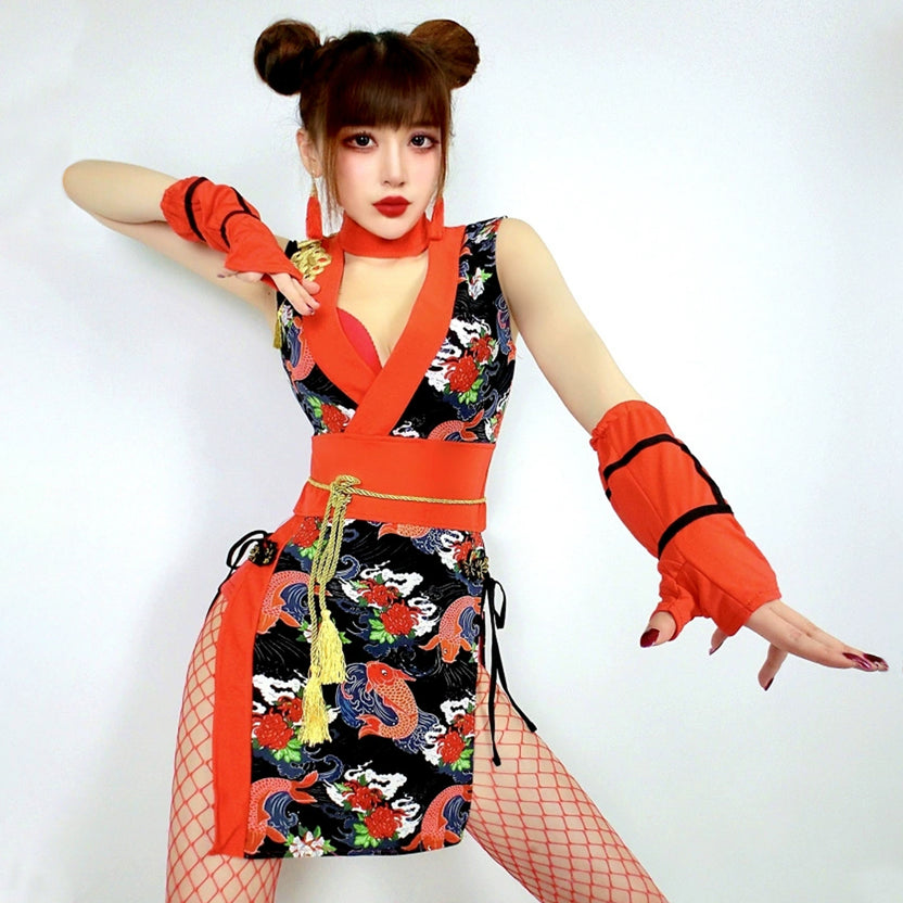 Yomorio Sexy Kimono Dress Japanese Anime Cosplay Costume Side Slit Asi ...