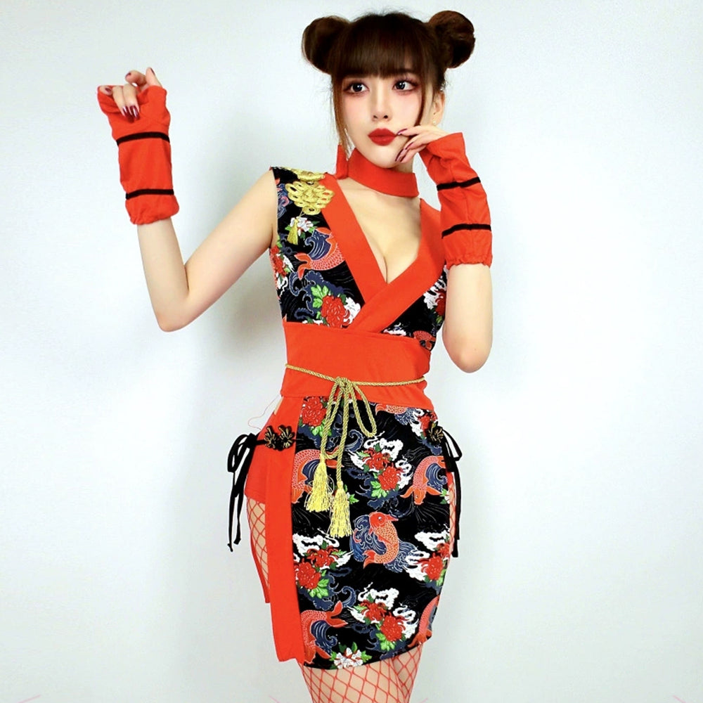 Yomorio Sexy Kimono Dress Japanese Anime Cosplay Costume Side Slit Asi ...