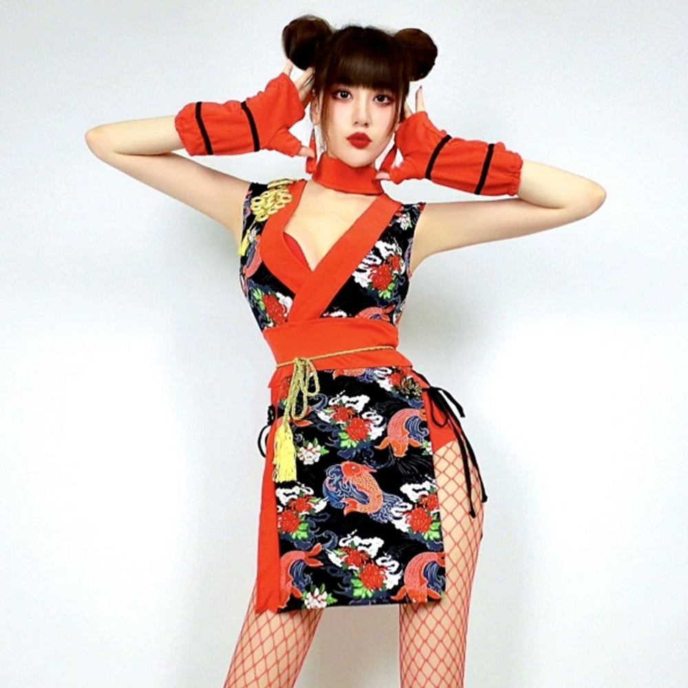 Yomorio Sexy Kimono Dress Japanese Anime Cosplay Costume Side Slit Asi