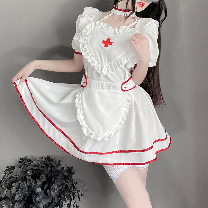 Yomorio Sexy Nurse Outfit Adult Hospital Nurse Cosplay Costume White N ...