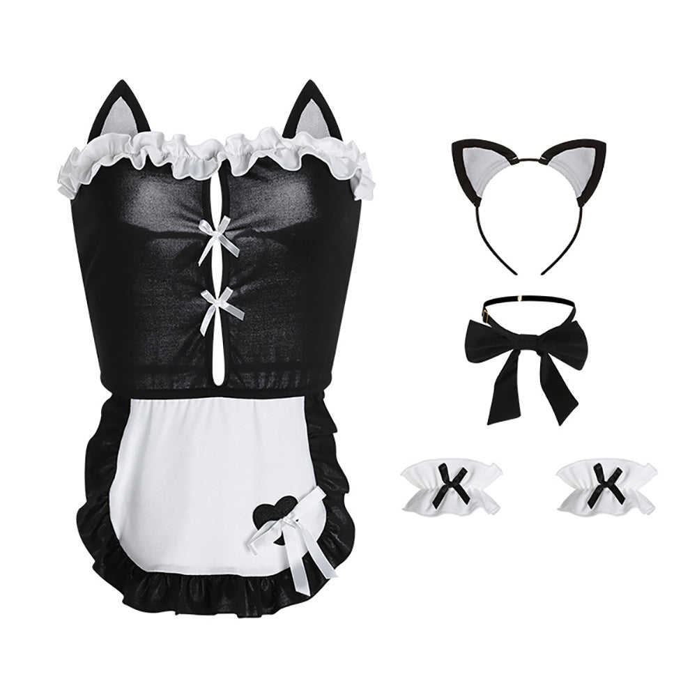 Sexy Cat Maid Lingerie Cute Kitten Anime Cosplay Costume With Bow Chok ...