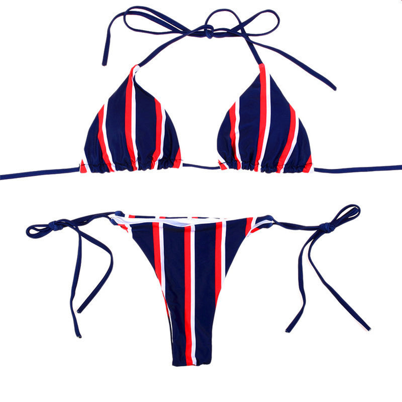 Micro 2 Piece Bikini Set Cute Stripe Cosplay Lingerie Set Anime Bikini ...